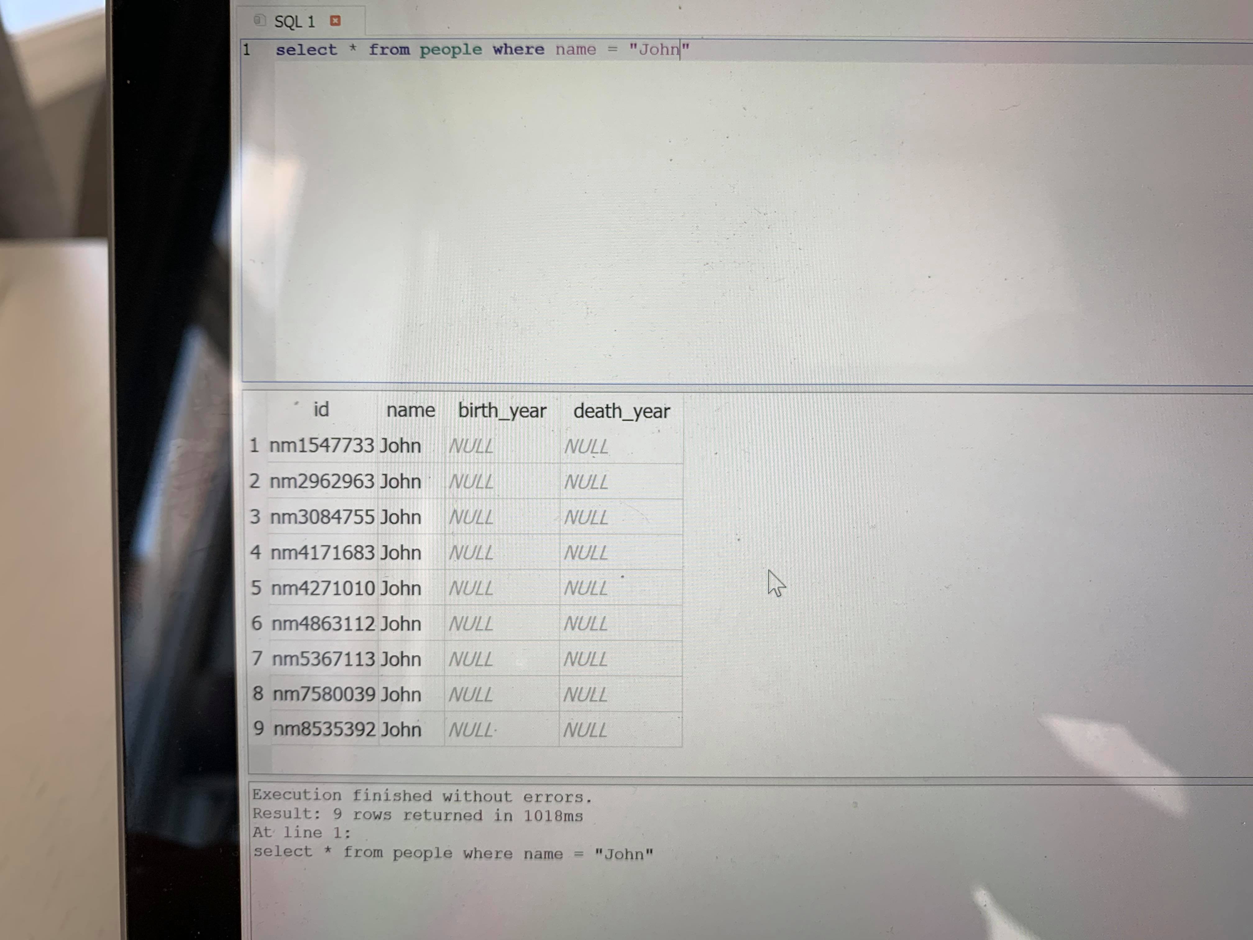 Is my code wrong or is there some other reason I dont get the full result when using "Execute ...
