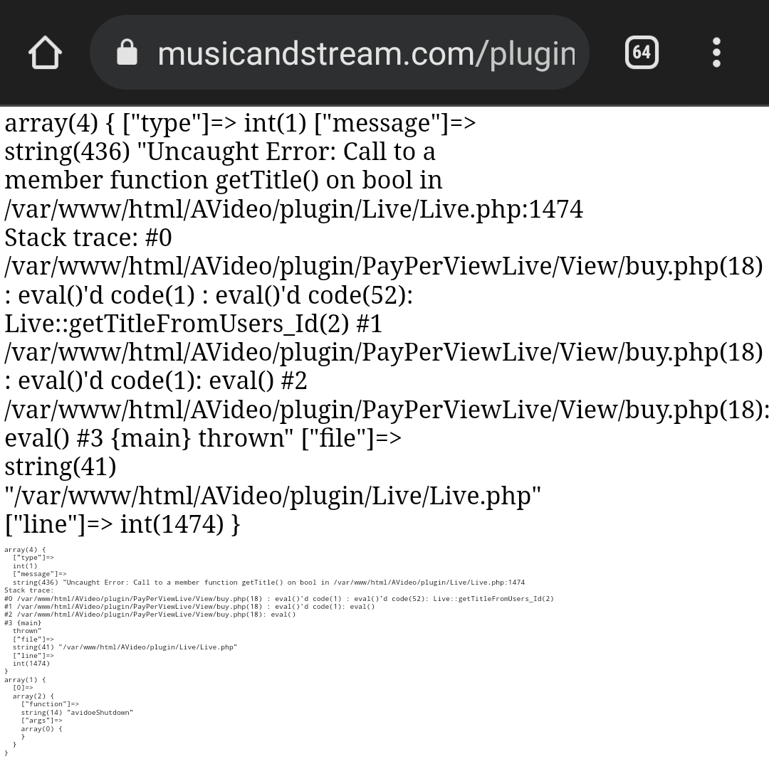 PPV LIVE ISSUE · Issue #6029 · WWBN/AVideo · GitHub