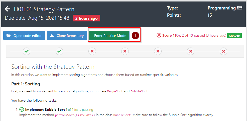 Practice Mode for Programming Exercises · Issue #4131 · ls1intum ...