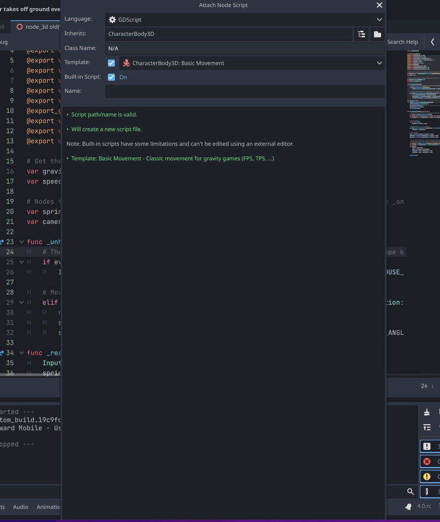 [Godot 4rc3] Window "Attach Node Script" vertical size overflow screen · Issue #73758 ...