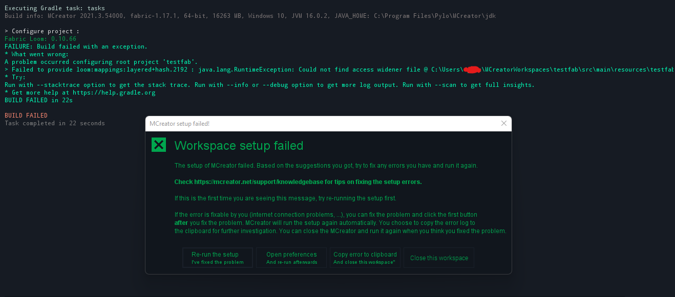 How to create a workspace with Fabric 1.17.1 · Issue #182 · Goldorion/Fabric-Generator-MCreator ...