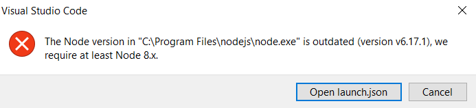 Node.js debugger does not support Node's versions below 8.x · Issue #103150 · microsoft/vscode ...