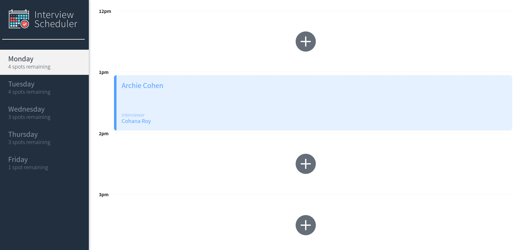 GitHub - VincentHChoy/interview-scheduler: a SPA app for interviewers to schedule interviews ...