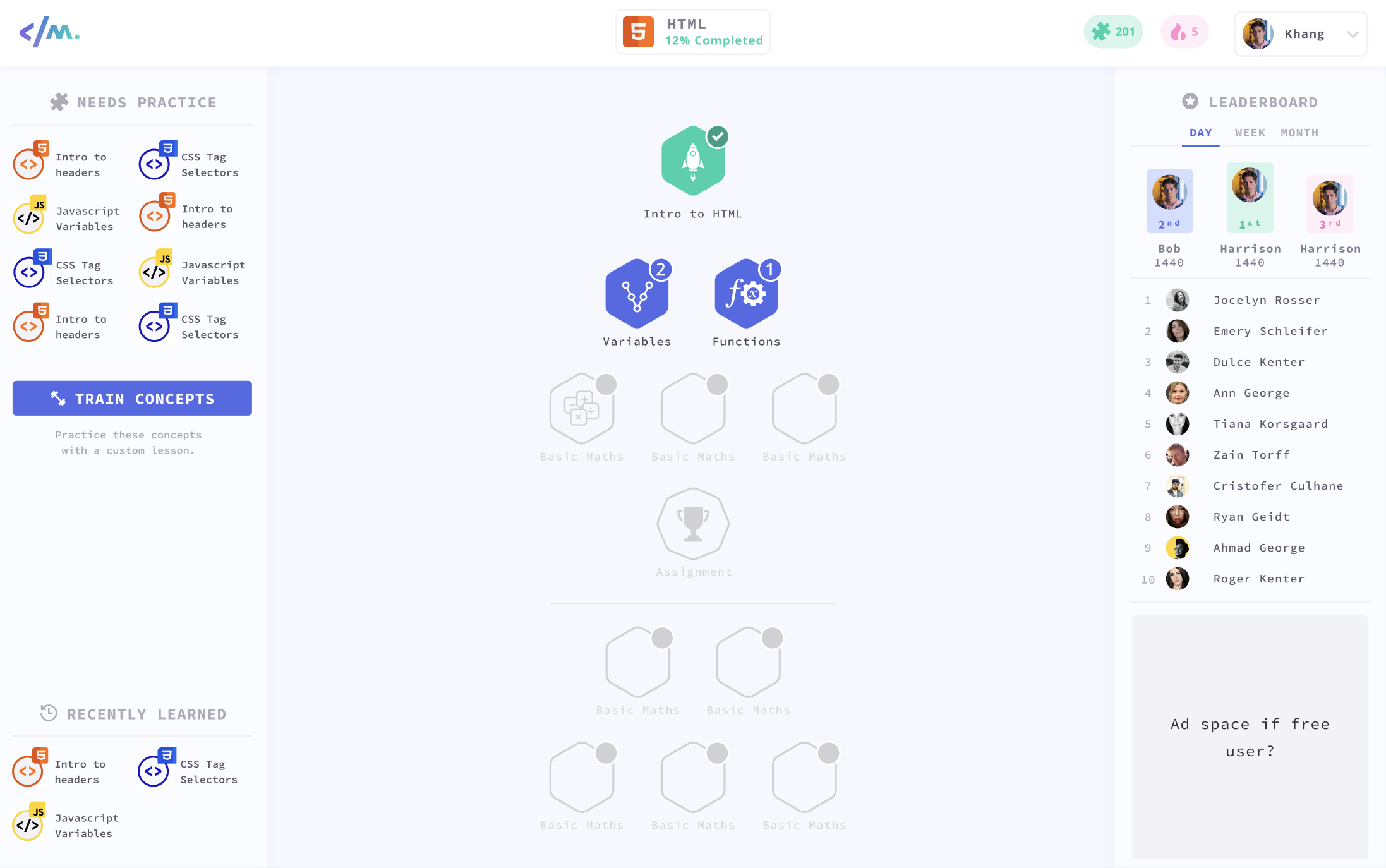 Update Dashboard page · Issue #332 · code-mentoring/learn · GitHub