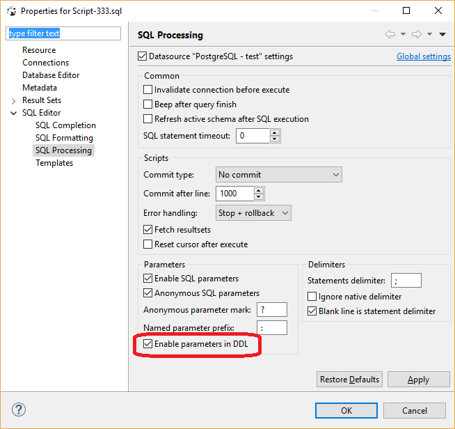 Bug Sql Parameters Dont Work In Certain Queries · Issue 1766
