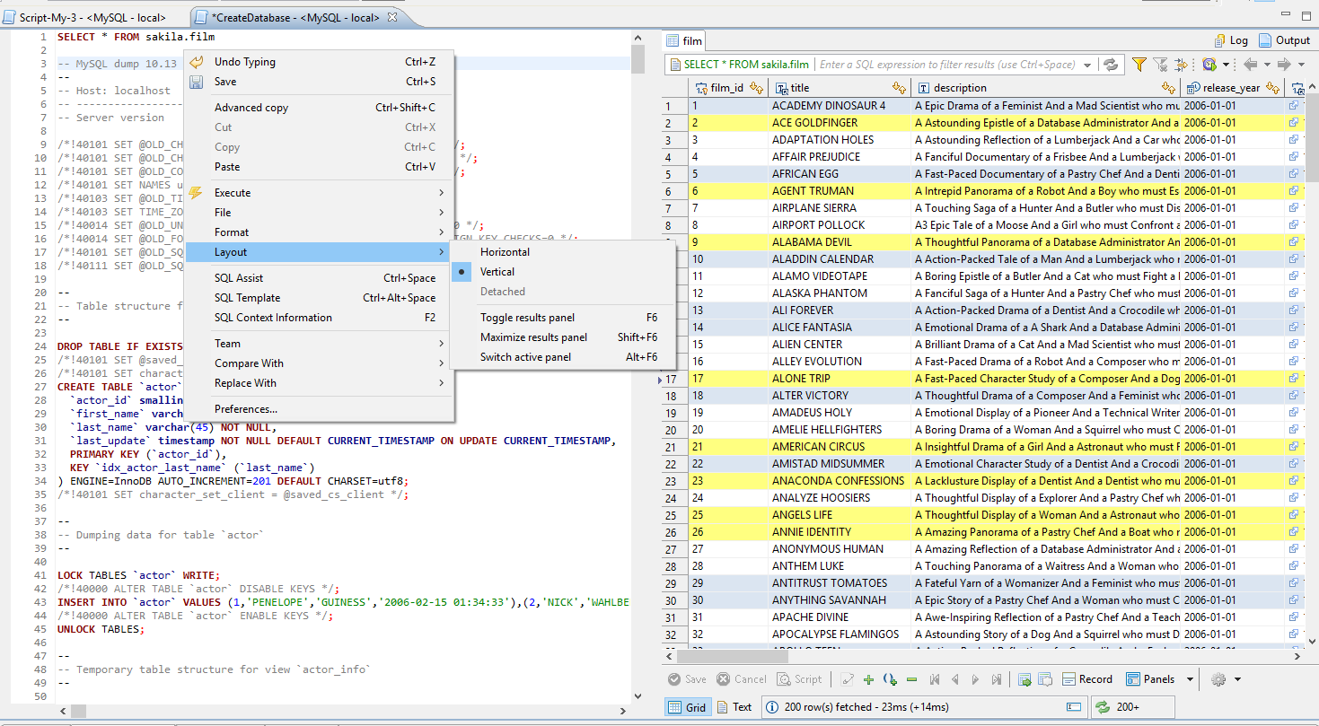 [Feature request] Results window - change layout to vertical or detach ...
