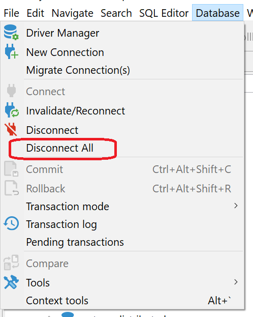 Feature Request: Disconnect All or Reconnect All · Issue #3015 · dbeaver/dbeaver · GitHub