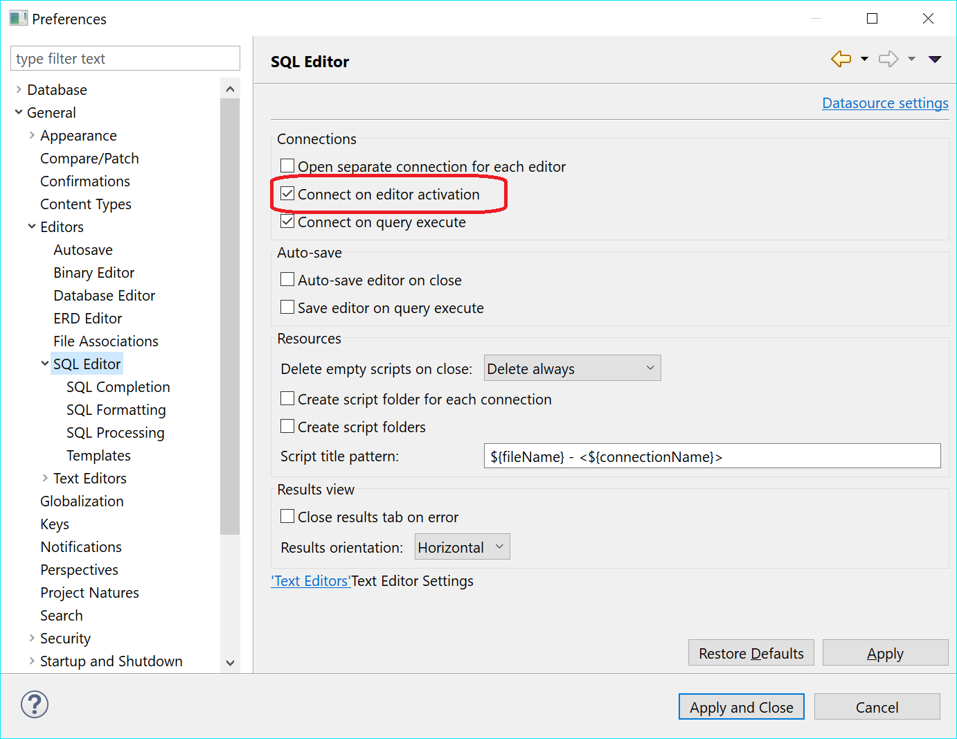 Oracle - Disable Autoconnect to Previous Execute DB · Issue #3366 ...