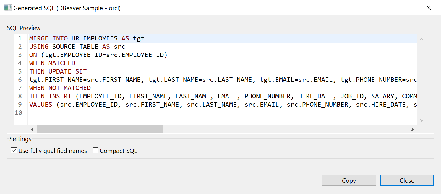 Feature request: Generate SQL, Merge into statement · Issue #3493 · dbeaver/dbeaver · GitHub