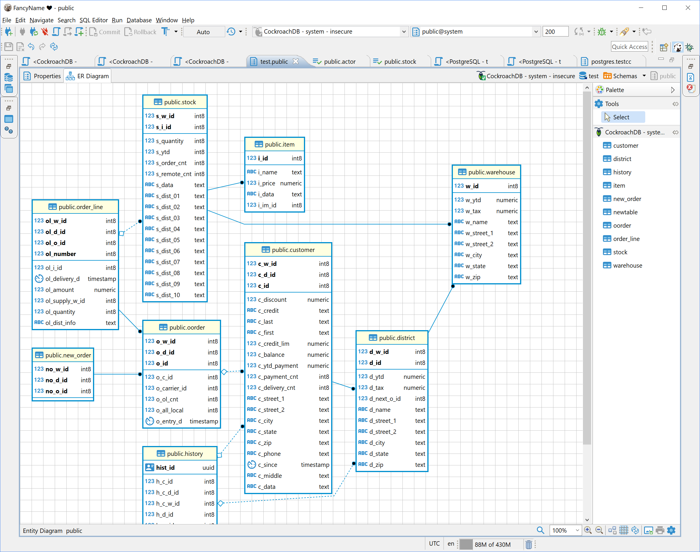 CockroachDB ER diagram produces java.lang ...