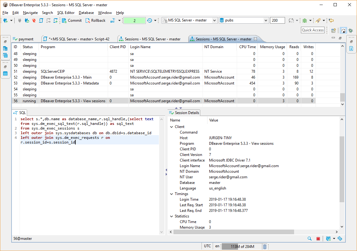 SQL Server: session manager · Issue #5004 · dbeaver/dbeaver · GitHub