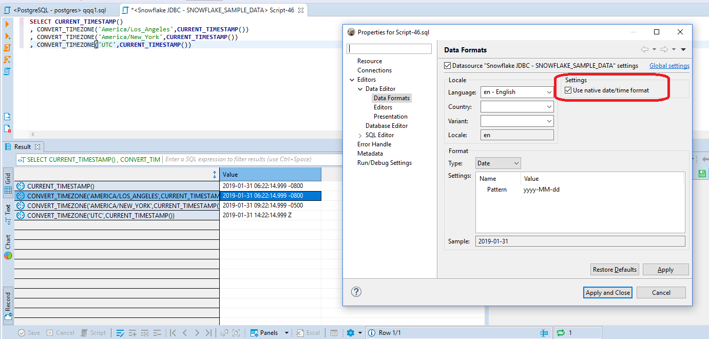 Snowflake queries are not returning timezone information · Issue #5148 ...
