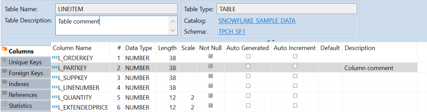 Snowflake Tables And Columns Comments Edit · Issue 5553 · Dbeaverdbeaver · Github
