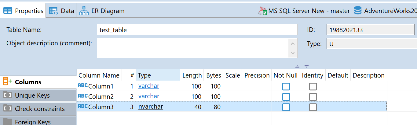 The nvarchar columns on the SQL Server appear to be 2 times larger. for ...