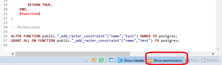 [BUG-Postgres] Generating (or watching) procedure/function source does not show grants · Issue ...