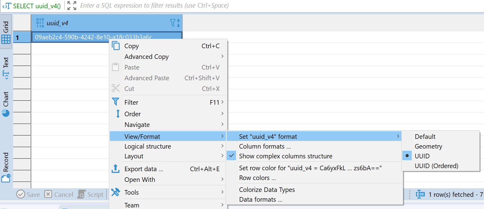 bytes with default uuid_v4() · Issue #7650 · dbeaver/dbeaver · GitHub