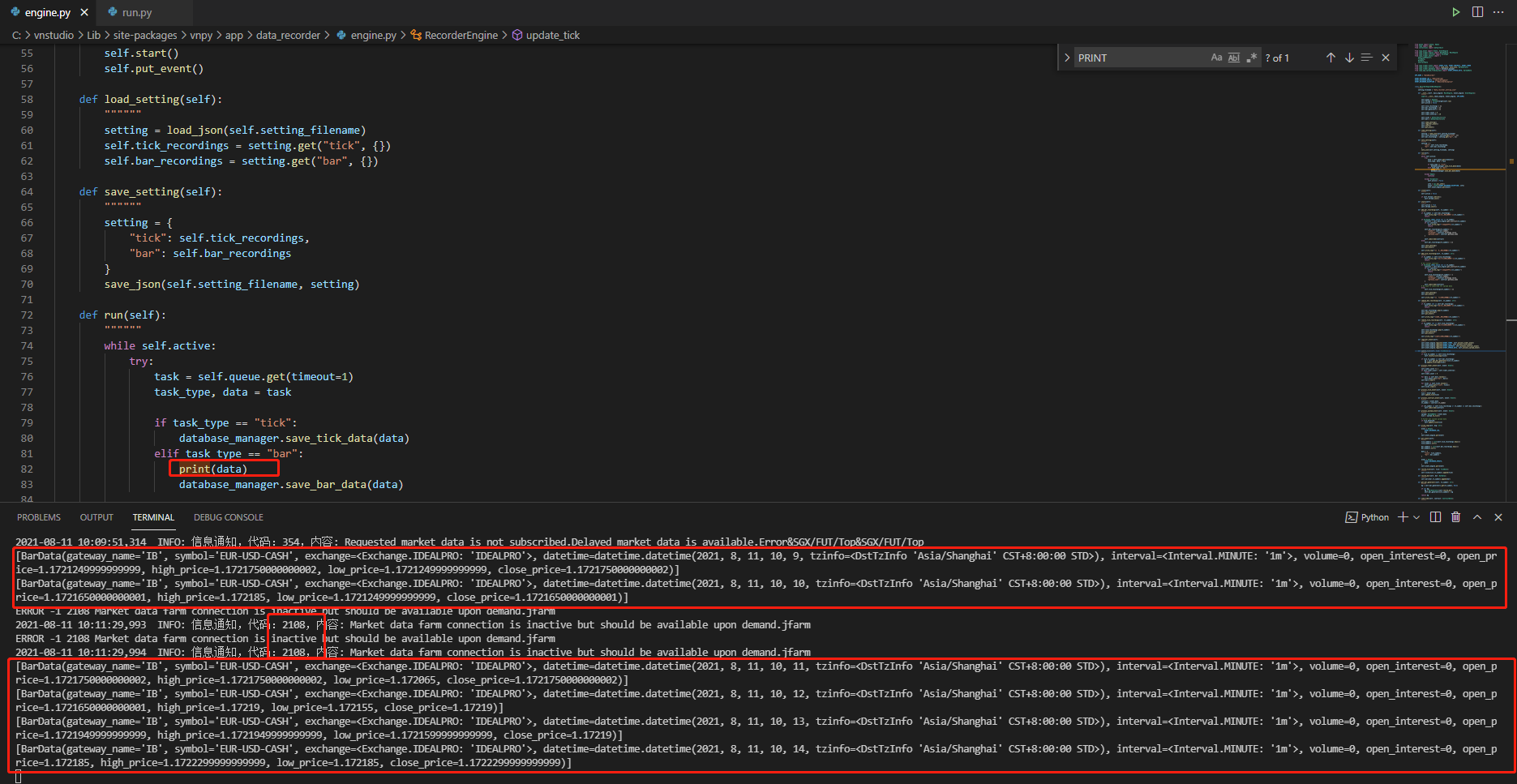 IB异常断开后导致数据录制停止和cmd窗口卡死 · Issue #3084 · vnpy/vnpy · GitHub