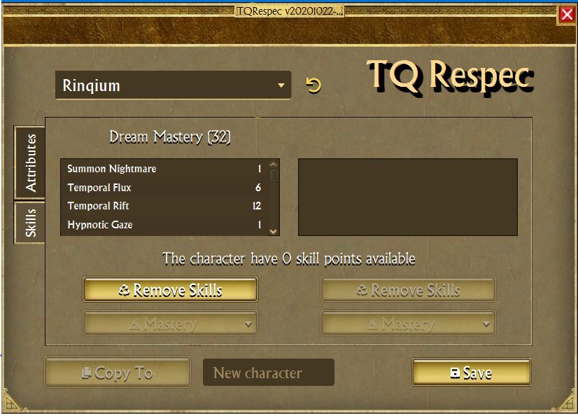 Second Mastery Not Showing (Immortal Throne cd-version) · Issue #28 · epinter/tqrespec · GitHub
