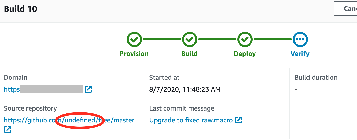 Feature Branch Deploy stuck in "Verify" · Issue #936 · aws-amplify/amplify-hosting · GitHub