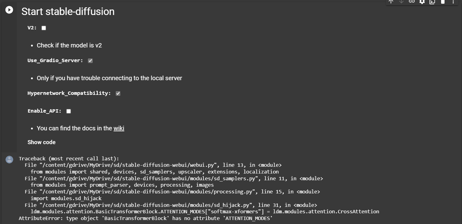 [Bug]: colab Errors, safetensors, modules.paths, ATTENTION_MODES · Issue #5112 · AUTOMATIC1111 ...