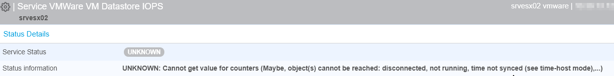 [apps::vmware::connector::plugin] datastore-iops (UNKNOWN: Cannot get value for counters ...