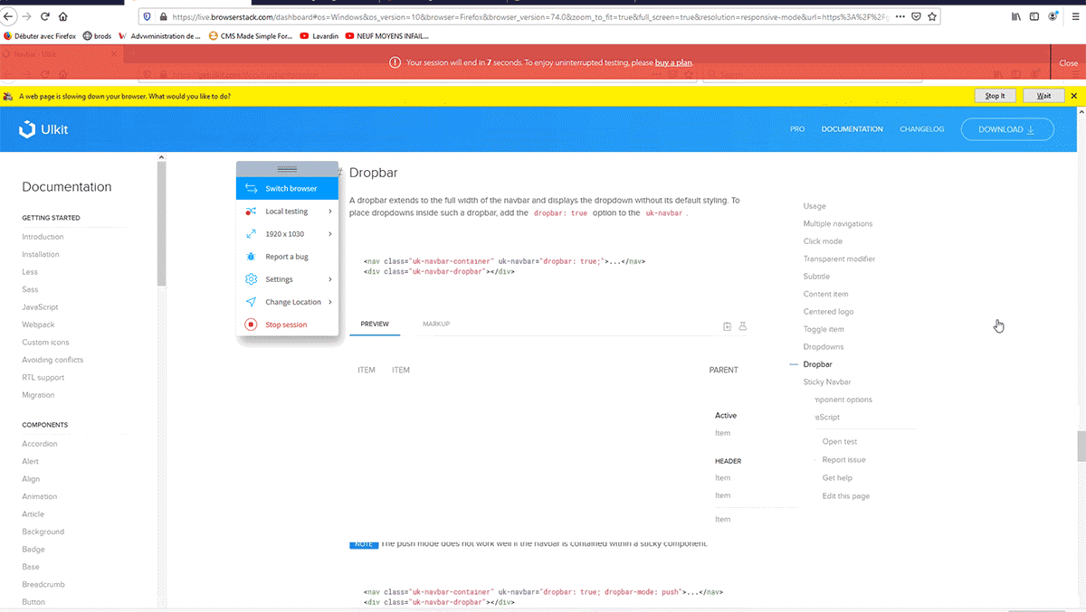 Firefox navbar-dropbar true - page freezes · Issue #4193 · uikit/uikit · GitHub
