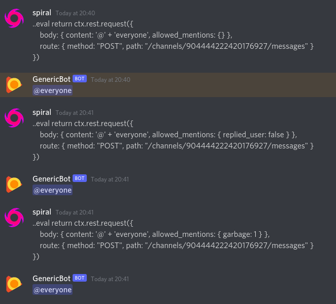 Providing Allowedmentions To Disable Ping On A Reply Disables All Other Mentions By Default