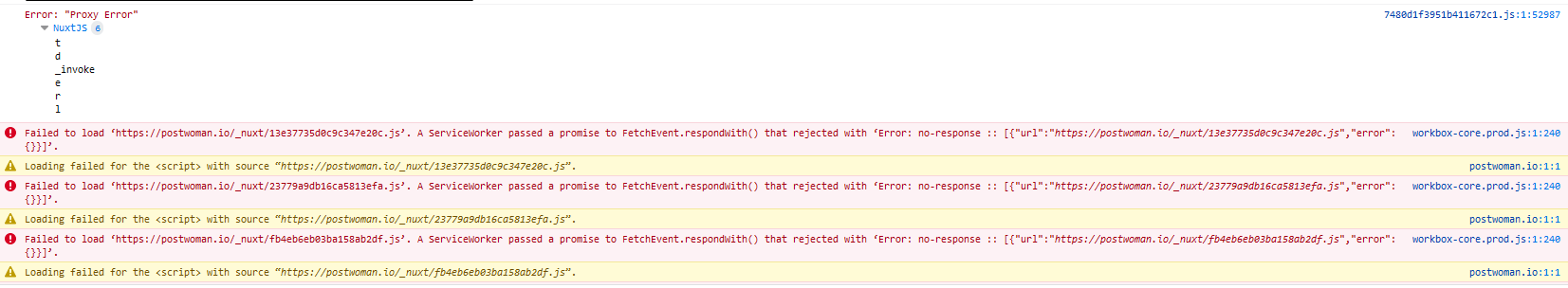 Error: Proxy Error. Check console for details - again · Issue #1089 ...