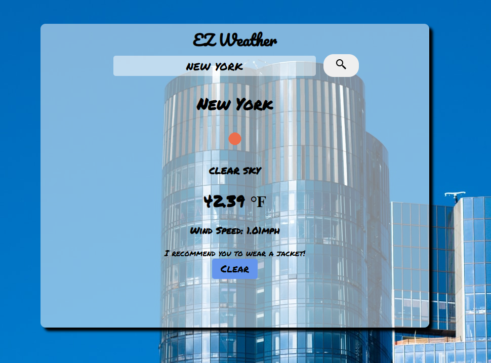 GitHub - jeffkim1118/EZ-Weather: A weather web application built with ...