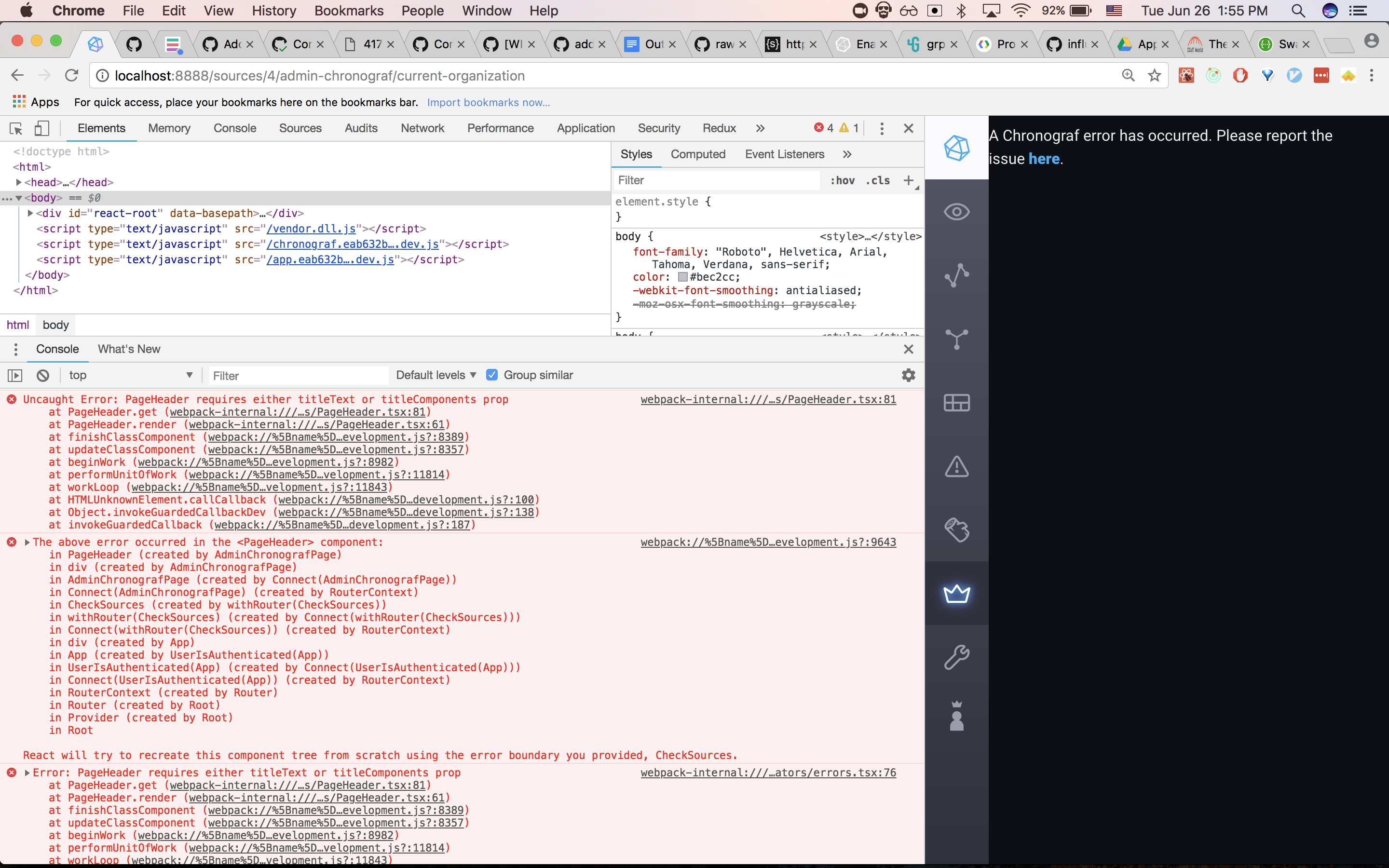 Chronograf Admin page doesn't render · Issue #3774 · influxdata/chronograf · GitHub