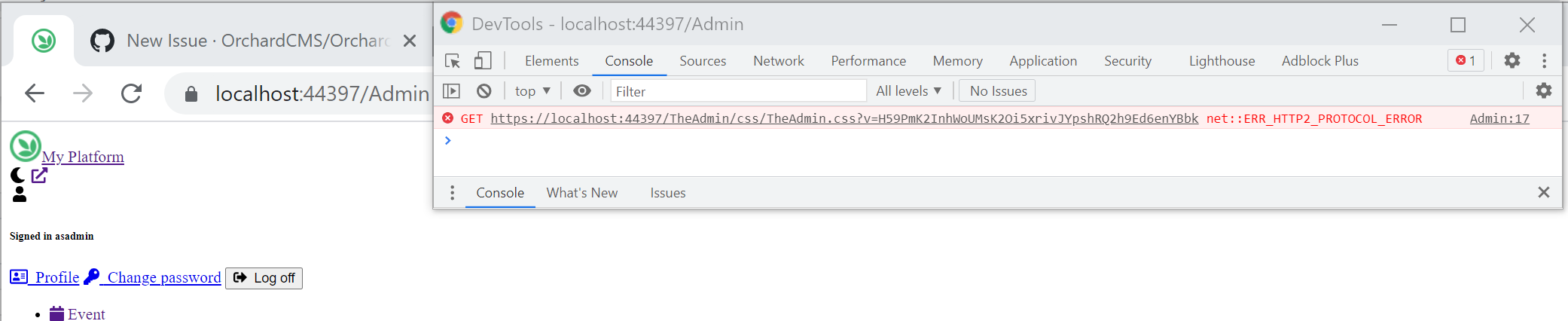 sometimes admin page is loaded without styles · Issue #9862 · OrchardCMS/OrchardCore · GitHub