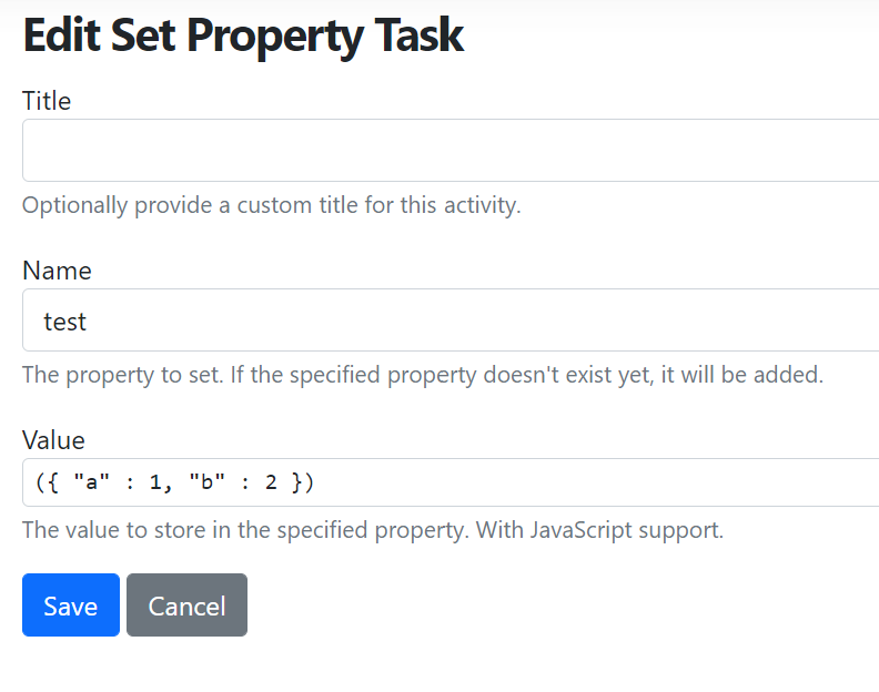 For Workflows That Setpropertytask Arrays Can But Objects Are Exceptions · Issue 12020