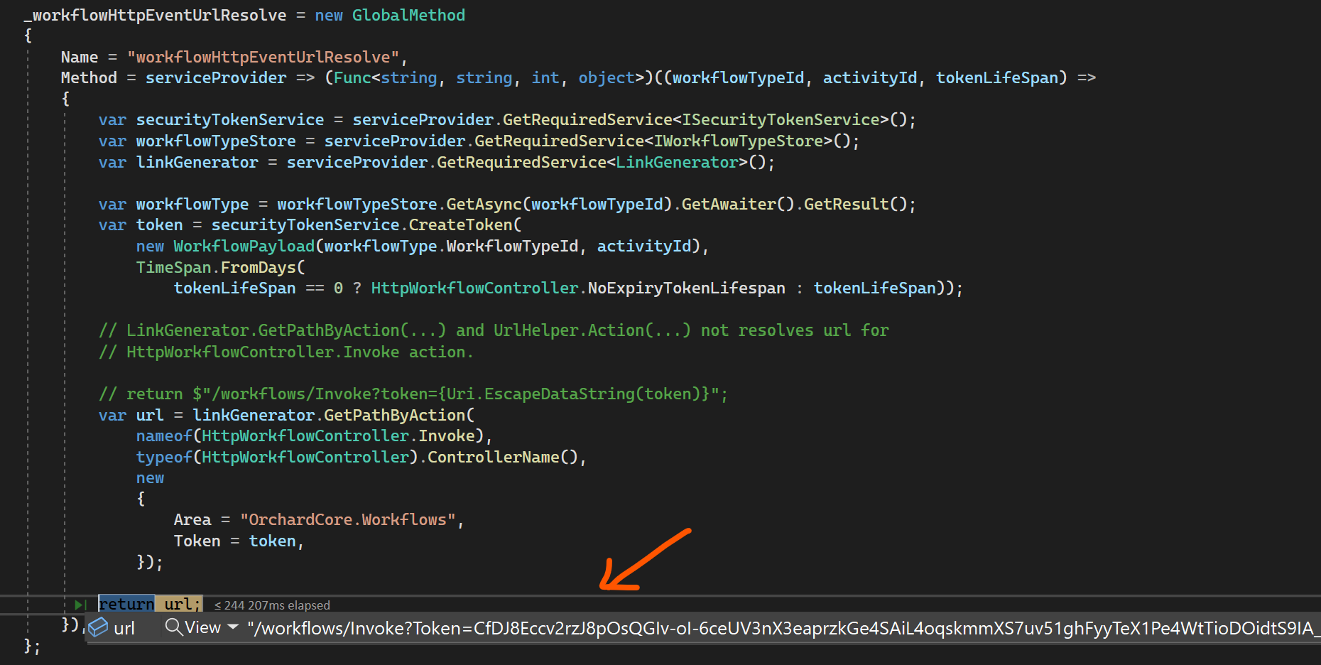 LinkGenerator.GetPathByAction(...) doesn't resolve URL for HttpWorkflowController.Invoke action ...