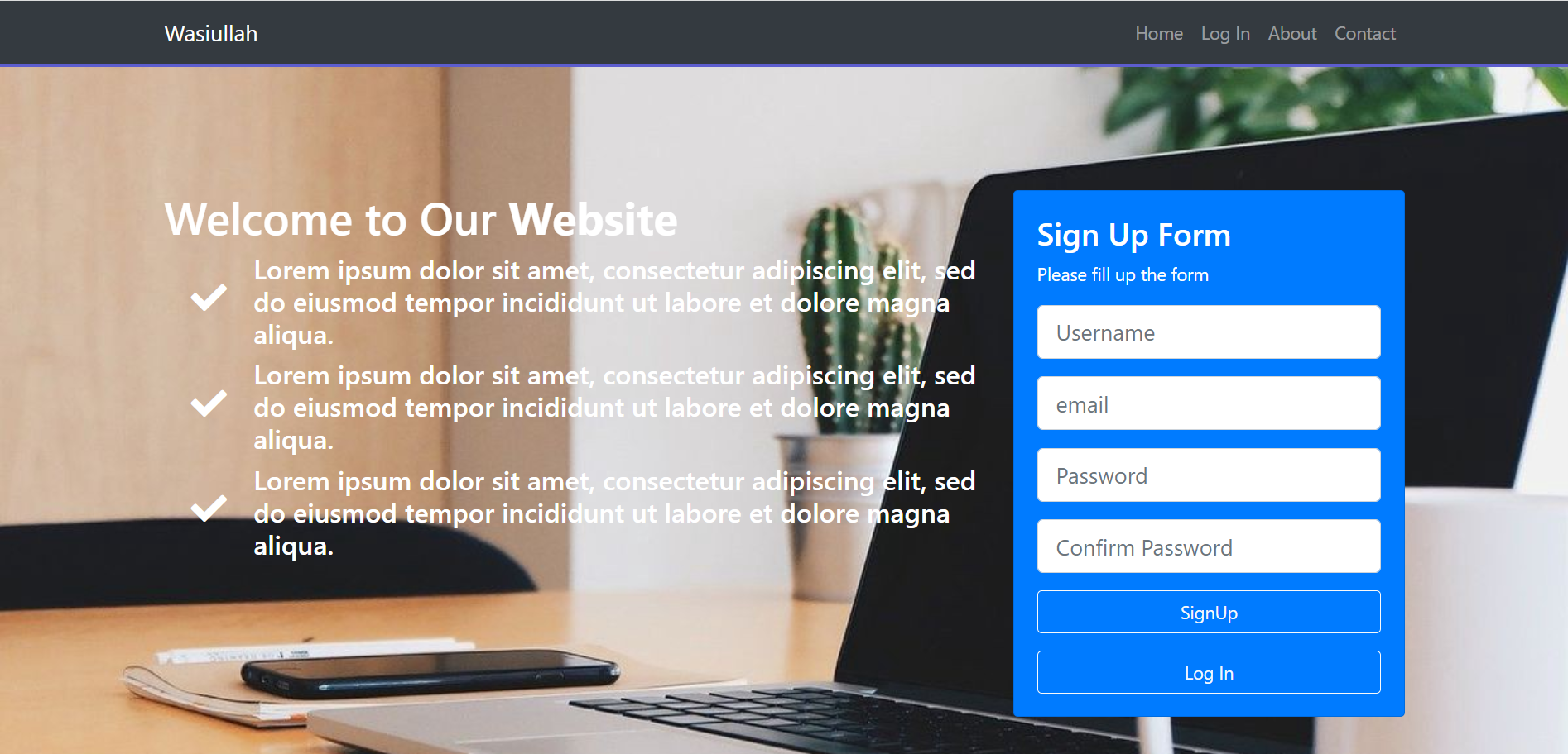 GitHub - Wasiullah1/Signup-Login-Frontend: This is my practice web. four pages, Signup Login ...