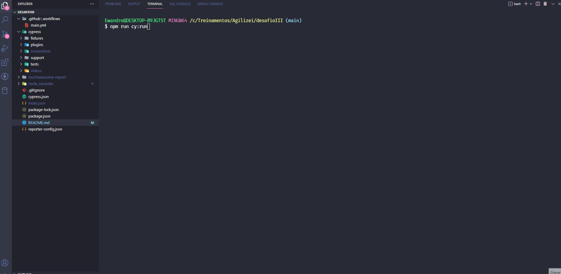 GitHub - ewandrotab/desafioIII: Desafio III do Agilizei Bootcamp (Cypress)