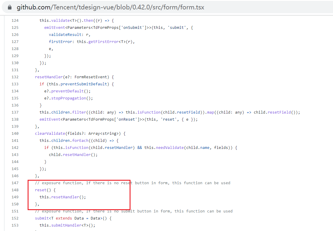 [Form] reset 传参无效 · Issue #982 · Tencent/tdesign-vue · GitHub