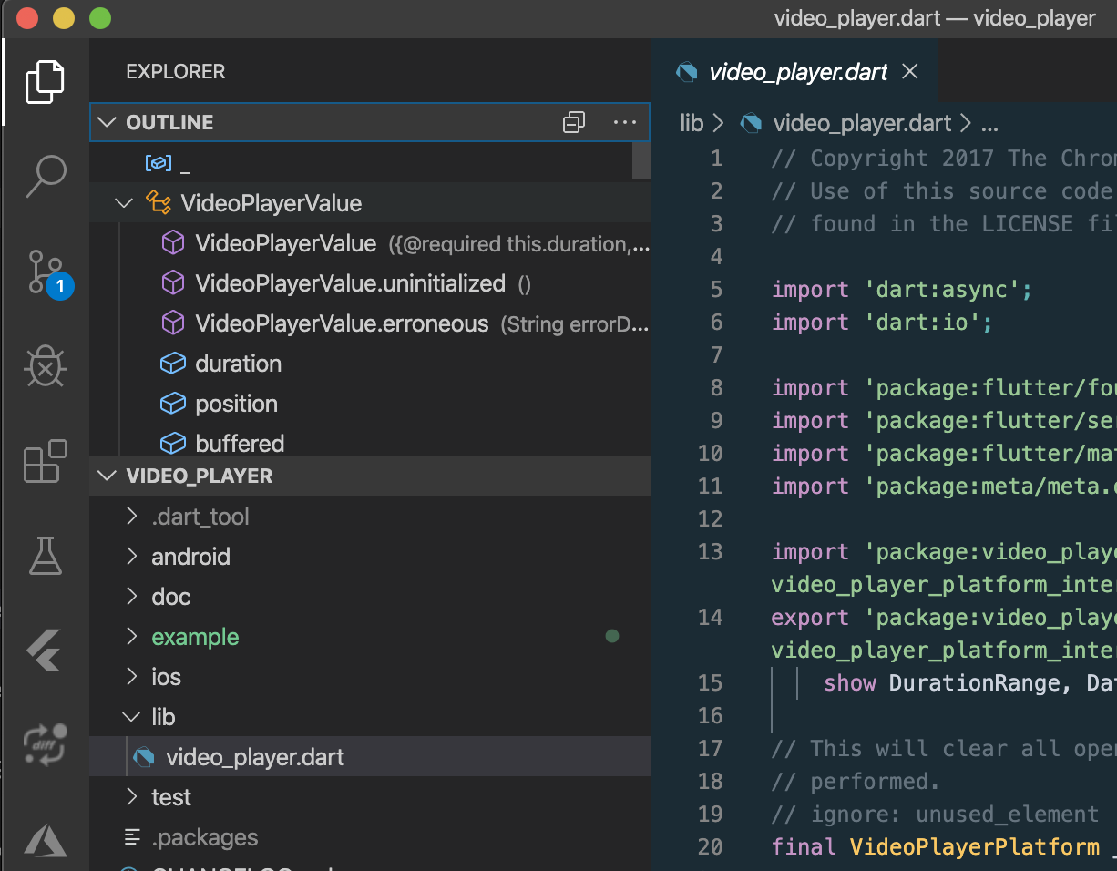 No symbols found in document for 'video_player.dart' when in a parent ...