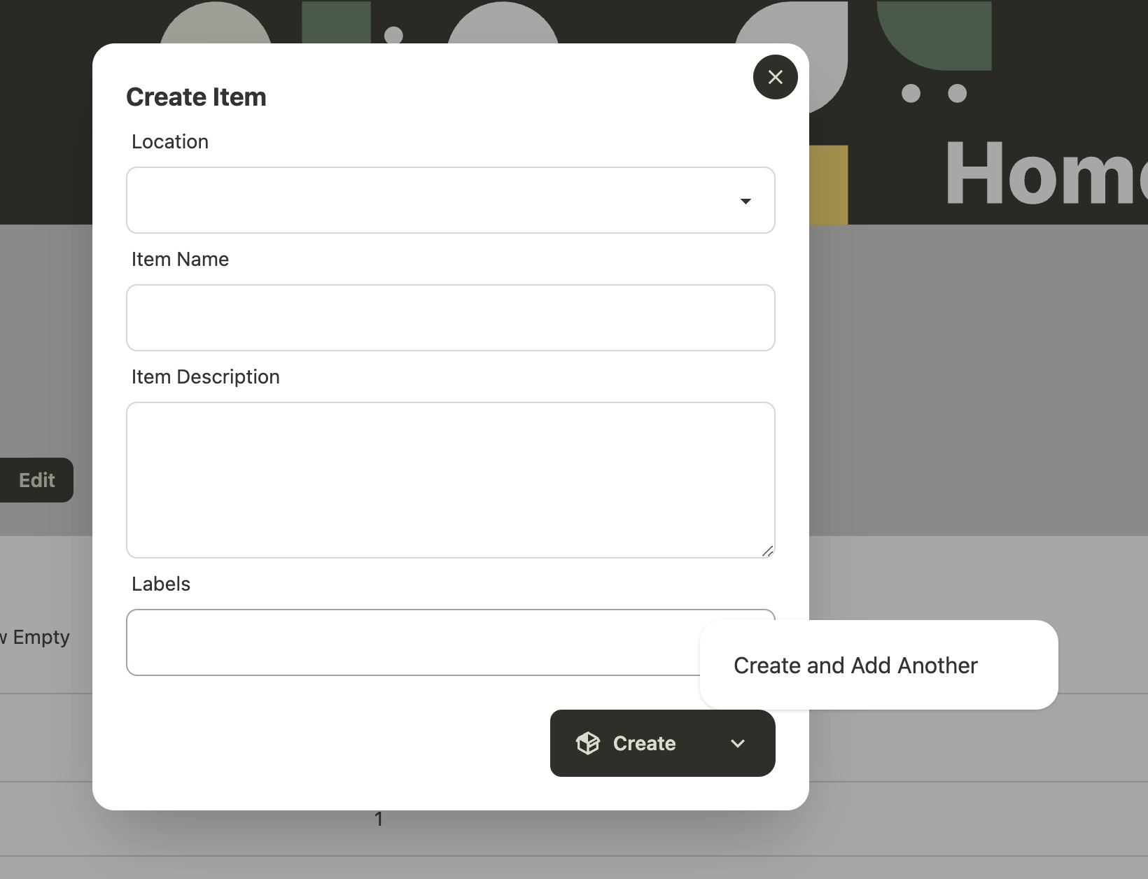 Add a "Create and Add New" button while creating items · Issue #200 · hay-kot/homebox · GitHub
