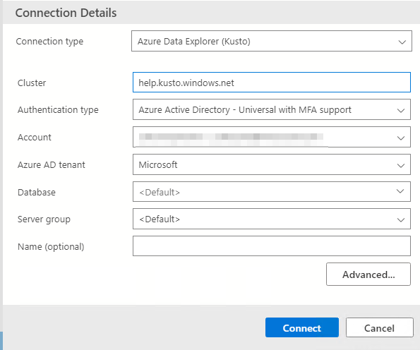 Connection to ADX Kusto cluster does not work · Issue #15102 · microsoft/azuredatastudio · GitHub