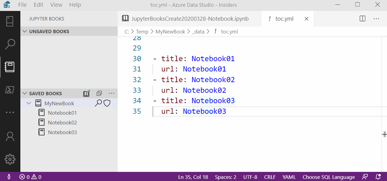 Jupyter Books viewlet shows duplicated book structure when TOC is ...