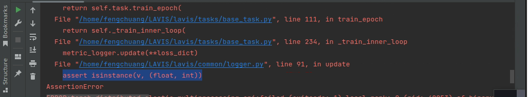 metric_logger.update(**loss_dict) the steps to reproduce the error ...