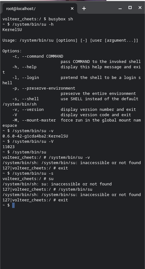ChromeOS arcvm中调用/system/bin/sh的应用无法正常使用root权限 · Issue #668 · tiann/KernelSU · GitHub