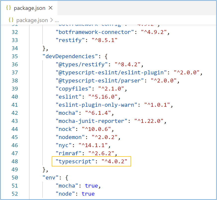 [TypeScript] Migration to TypeScript 4.0 · Issue #3652 · microsoft/botframework-solutions · GitHub
