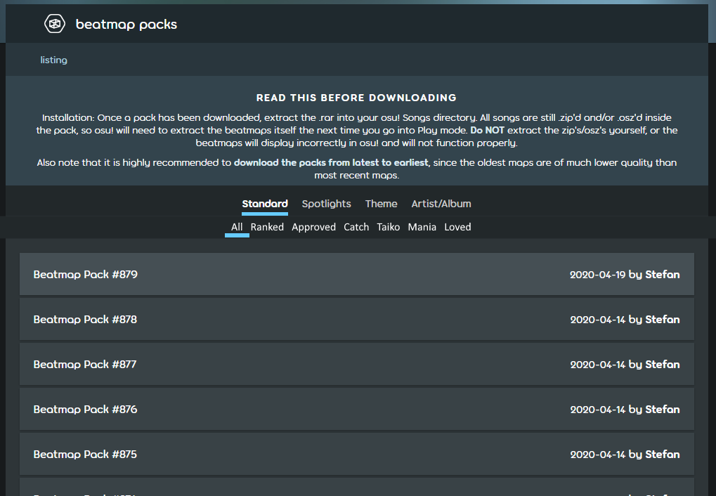 Update beatmap packs listing page · Issue #6174 · ppy/osu-web · GitHub