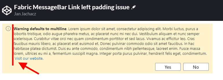 MessageBar - Link have an left padding that break alignment · Issue #14163 · microsoft/fluentui ...