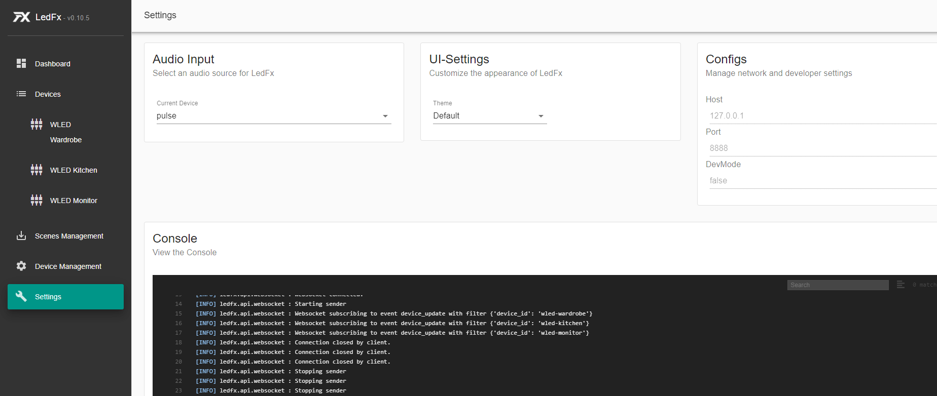 Led FX addon I can't control the scenes · Issue #155 · LedFx/LedFx · GitHub