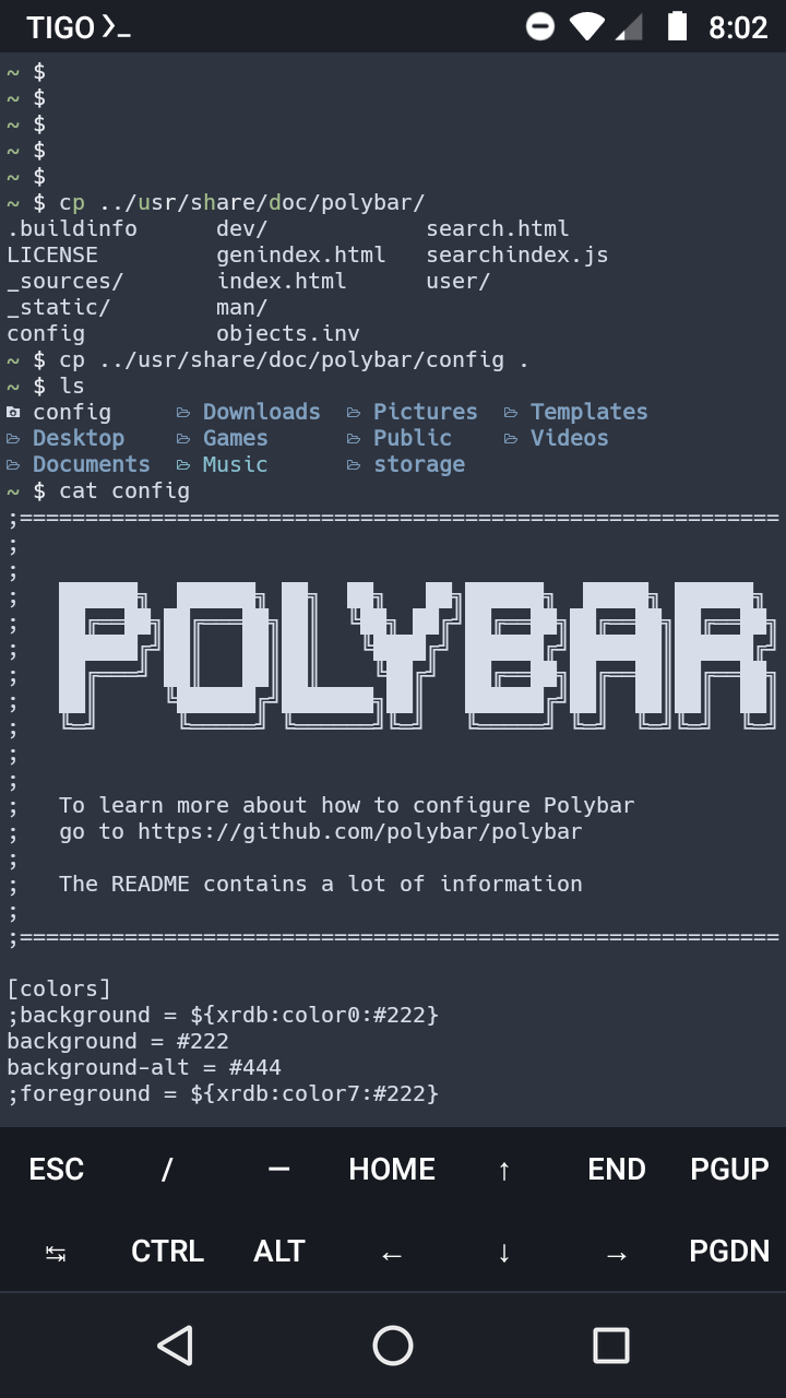 [Bug]: Can't find polybar example configuration file · Issue #444 · termux/x11-packages · GitHub