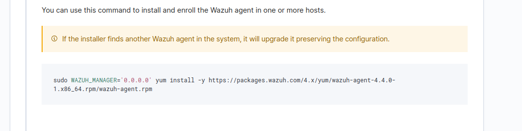 The suggested agent installation command is incorrect · Issue #5042 · wazuh/wazuh-dashboard ...