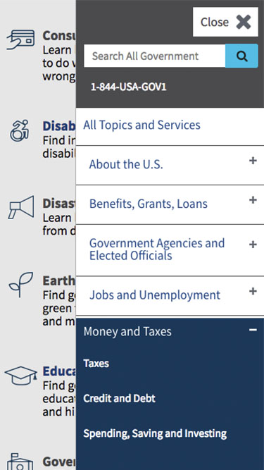 Suggestions for future iterations of the USWDS mobile menu · Issue ...