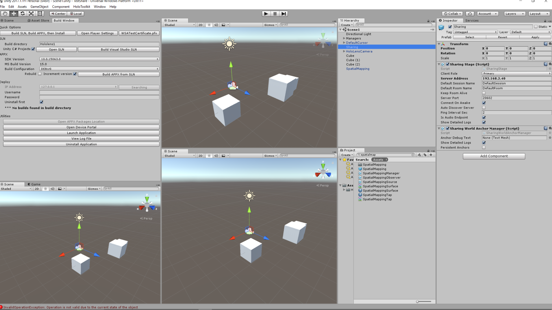 NullReferenceException Crashes the build · Issue #1058 · microsoft/MixedRealityToolkit-Unity ...